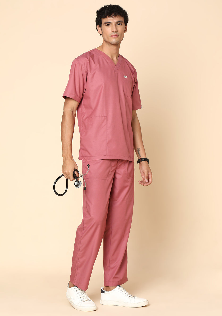 Buy Classic Men's 10 Pocket Essential (Black) Scrub Online – Knya