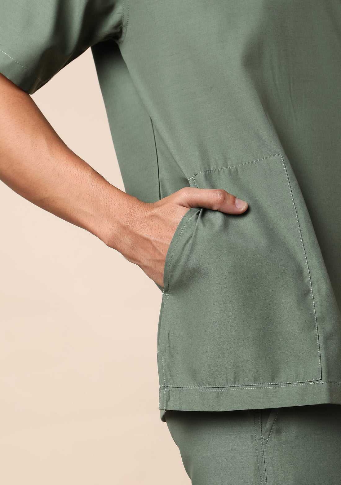 Buy Classic Men's 5-Pocket Active (Olive) Scrub Online – Knya