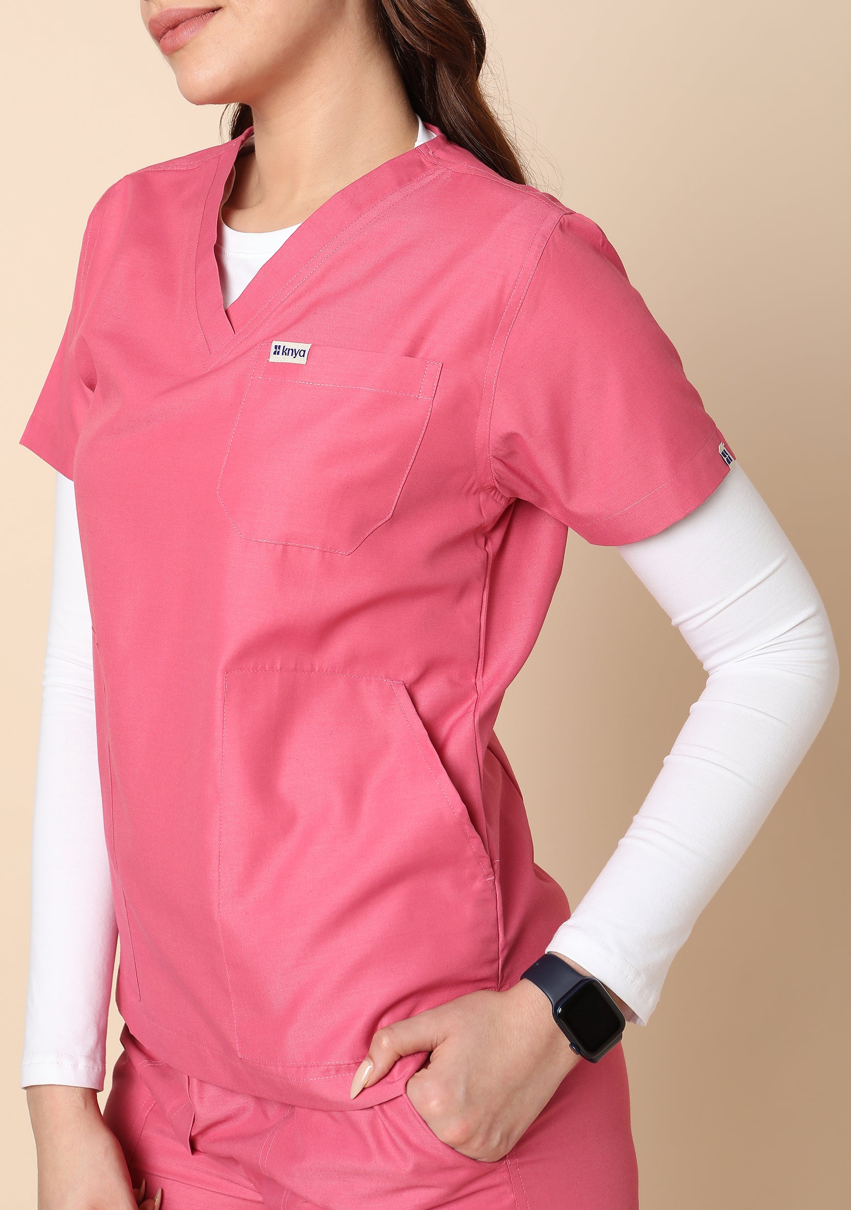 Buy Classic Women's 5-Pocket New Gen (Hot Pink) Scrub Online – Knya
