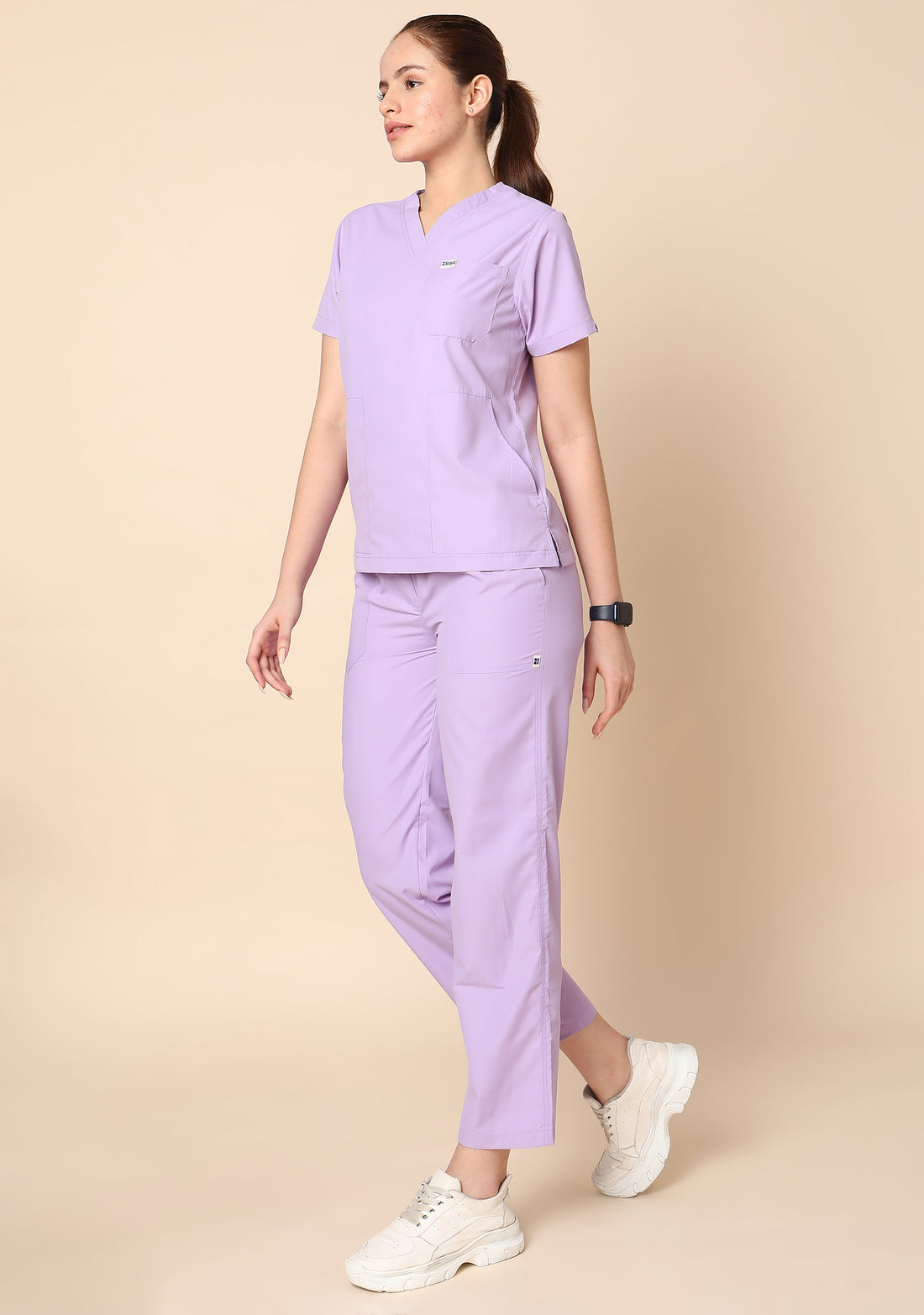 Buy Classic Women's 5-Pocket New Gen (Pastel Lilac) Scrub Online – Knya