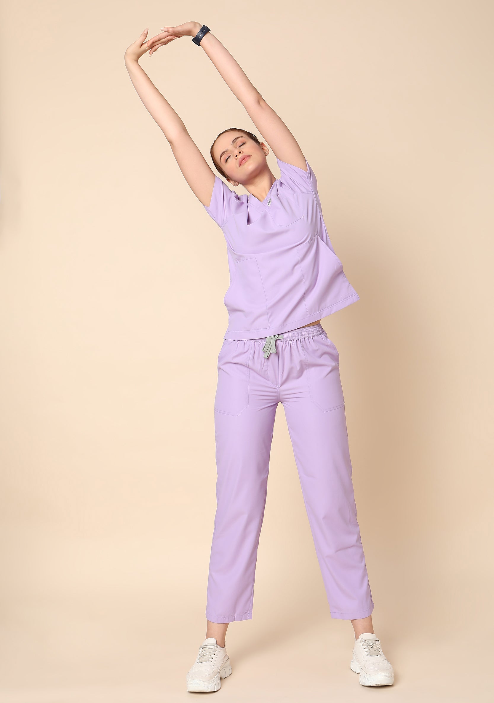 Buy Classic Women's 5-Pocket New Gen (Pastel Lilac) Scrub Online – Knya