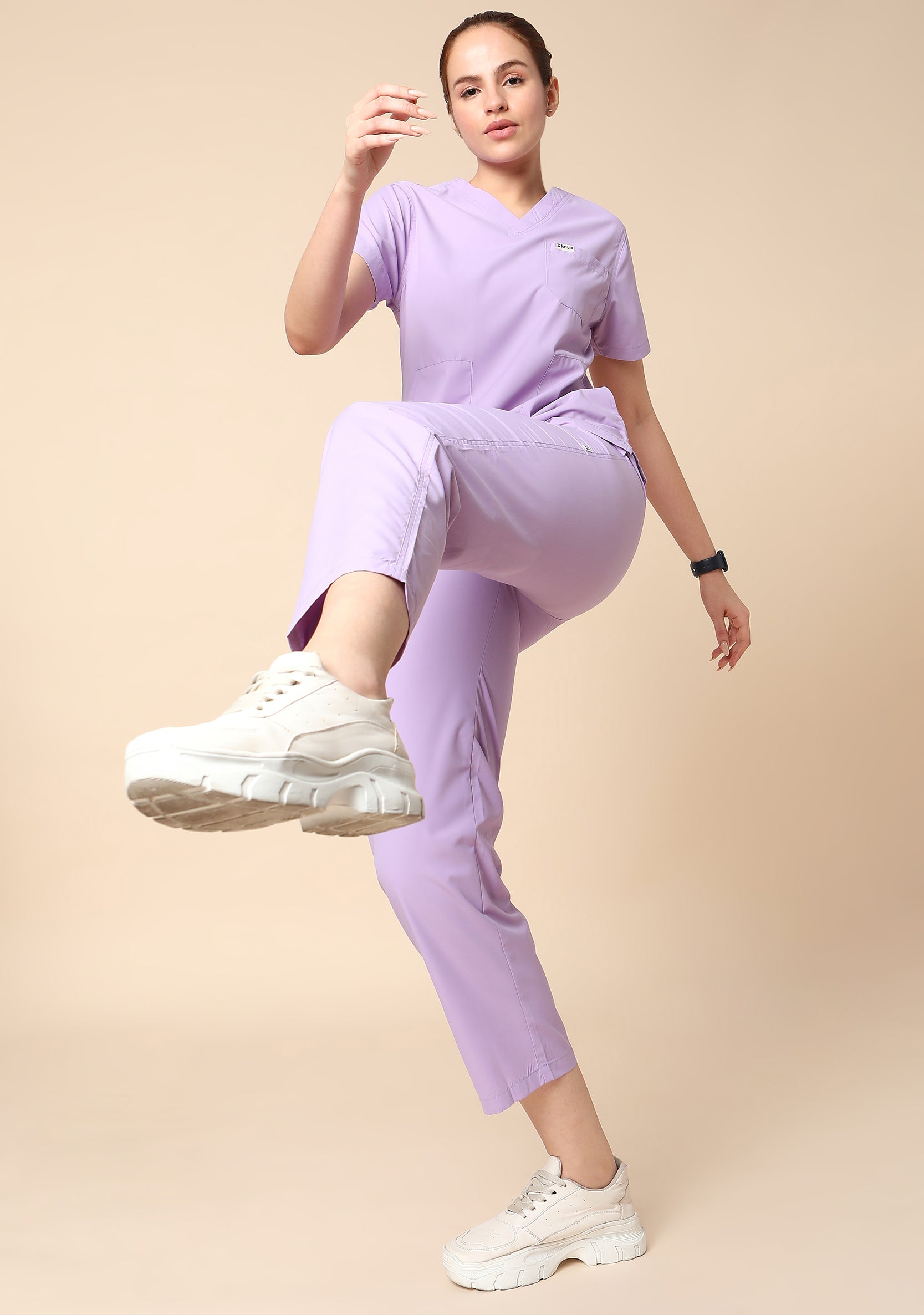 Buy Classic Women's 5-Pocket New Gen (Pastel Lilac) Scrub Online – Knya