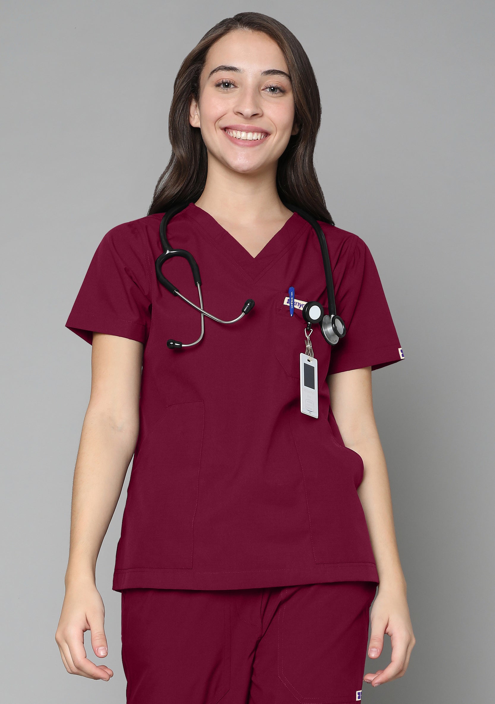 Buy Classic Women's 5-Pocket New Gen (Maroon) Scrub Online – Knya